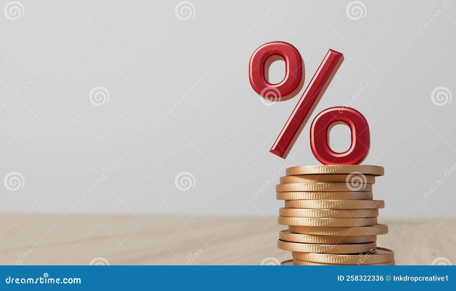 Interest Rate and Rising Inflation Concept. Red Percentage Symbol with ...