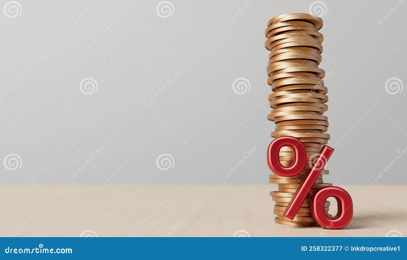 Interest Rate and Rising Inflation Concept. Red Percentage Symbol with ...