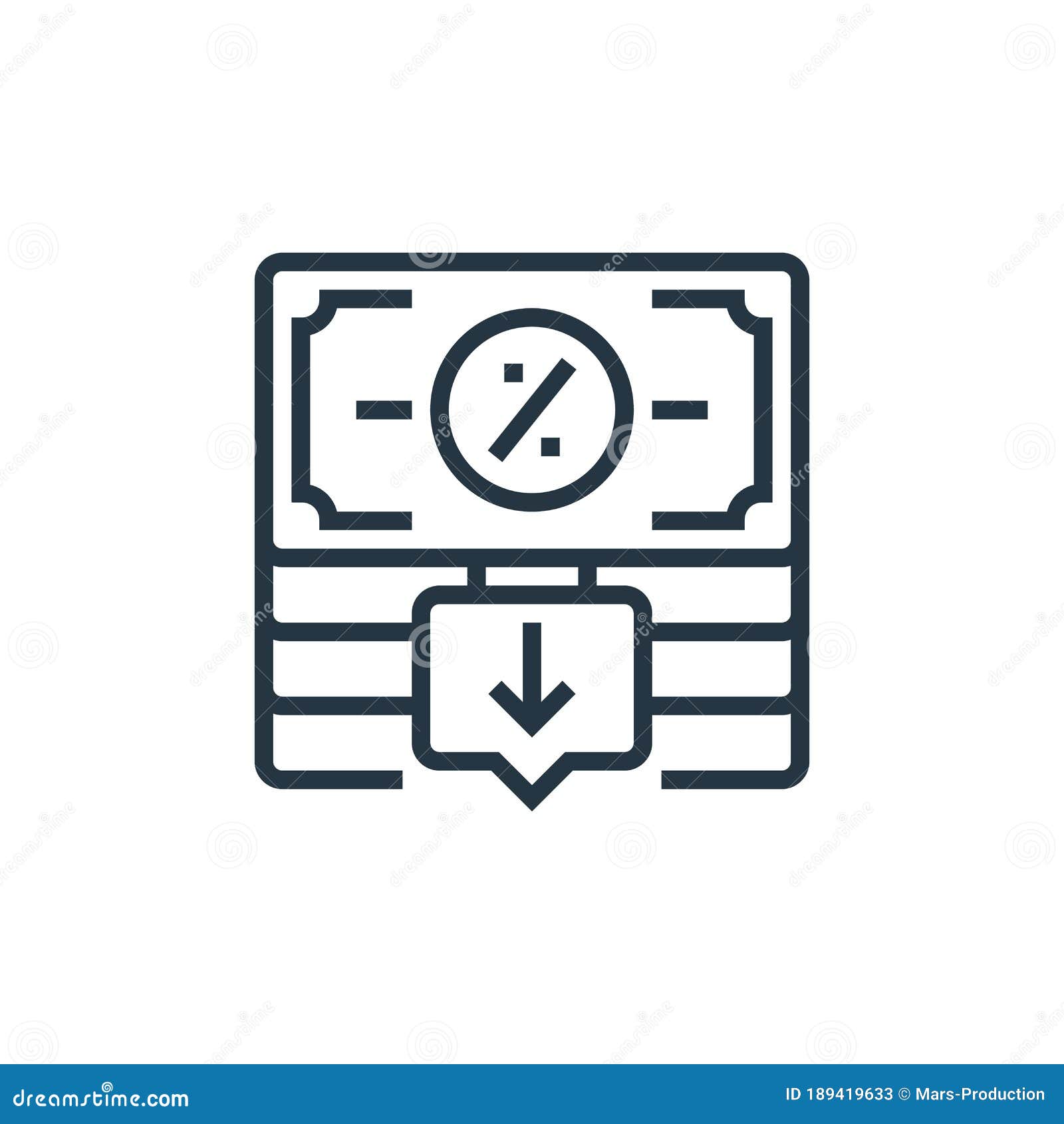 Interest Rate Vector Icon Isolated on White Background. Outline, Thin ...