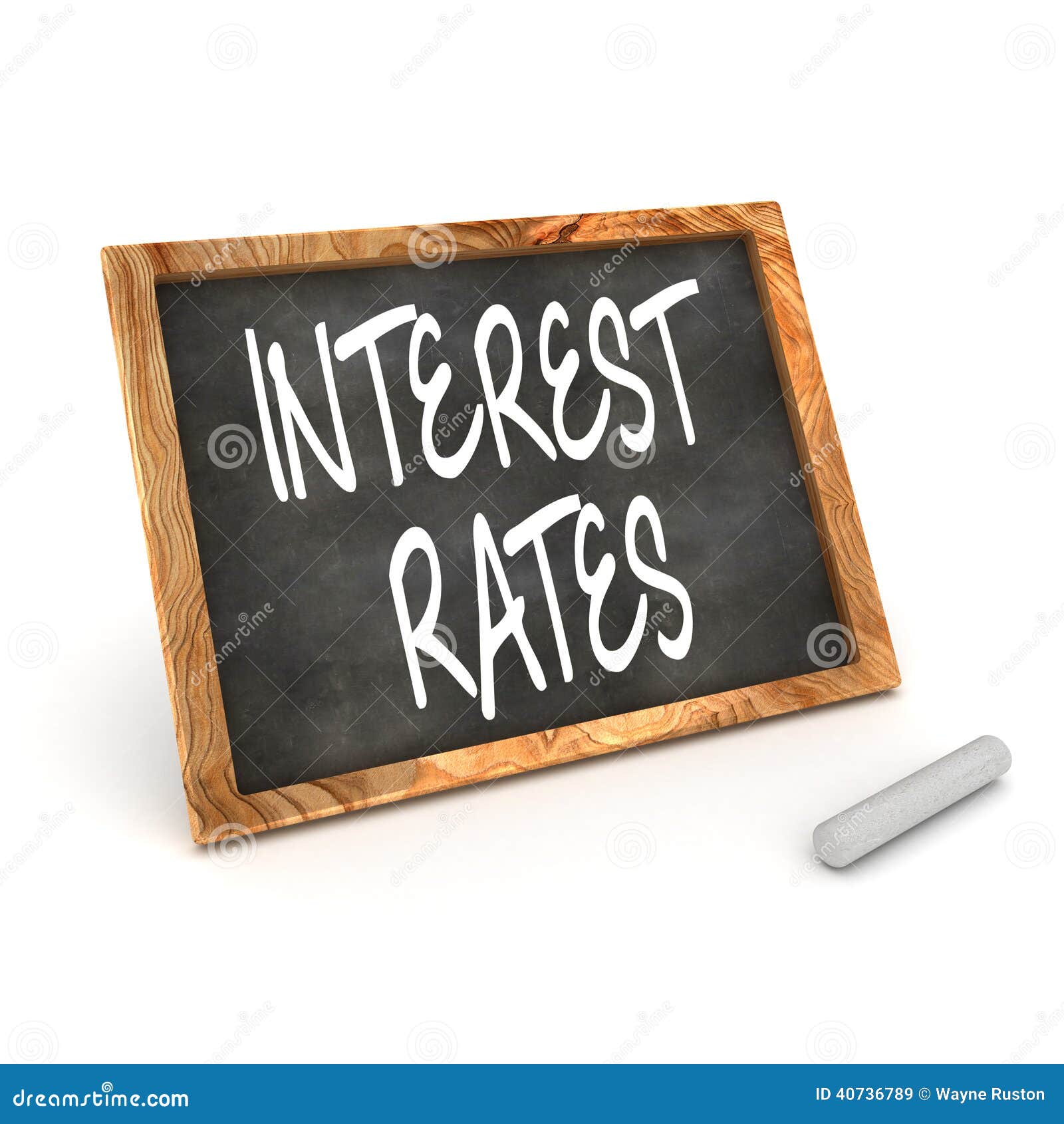Interest Rates Blackboard stock illustration. Illustration of investing ...