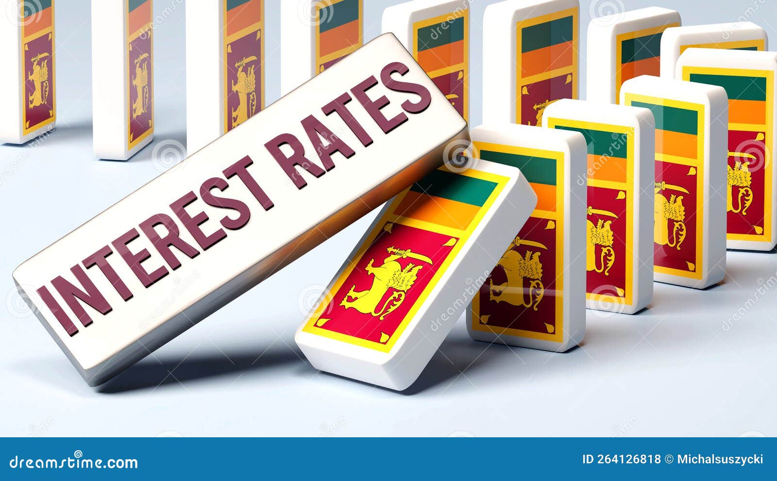 Interest Rates Causing Decline of Sri Lanka Stock Illustration ...
