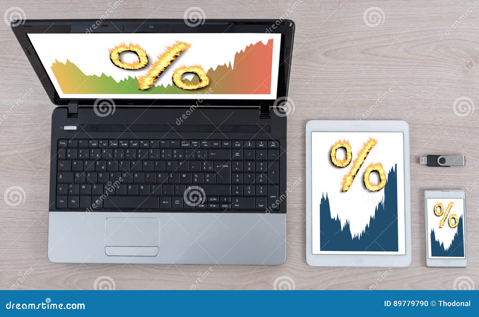 Interest Rates Concept on Different Devices Stock Photo - Image of ...