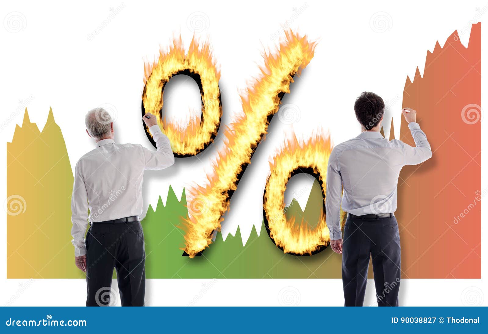 Interest Rates Concept Drawn by Businessmen Stock Image - Image of ...