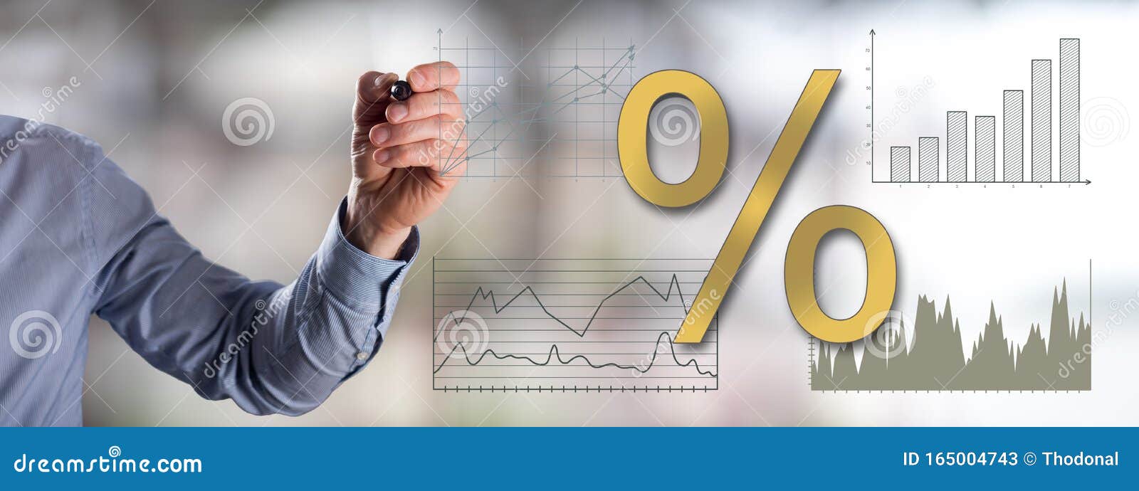 Interest Rates Concept Drawn by a Man Stock Image - Image of economic ...