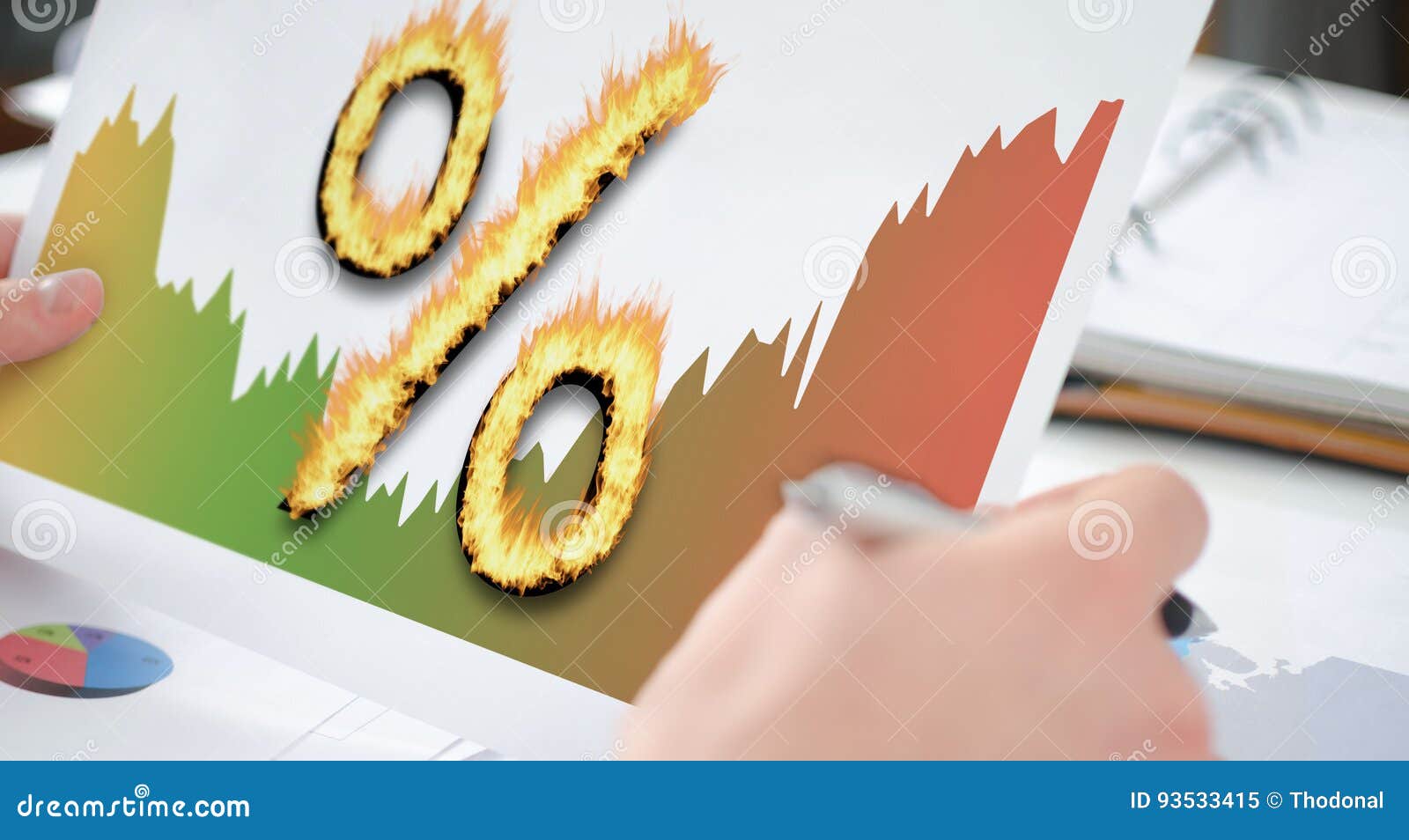 Interest Rates Concept on a Paper Stock Illustration - Illustration of ...