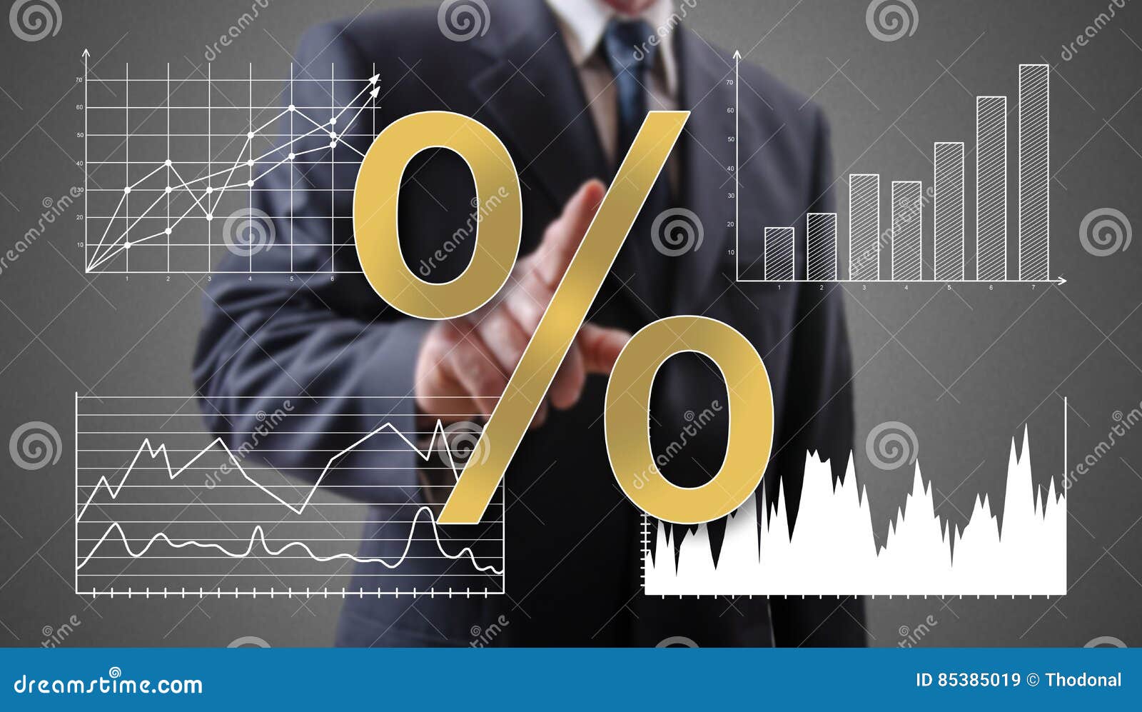 Interest Rates Concept Shown by a Businessman Stock Illustration ...