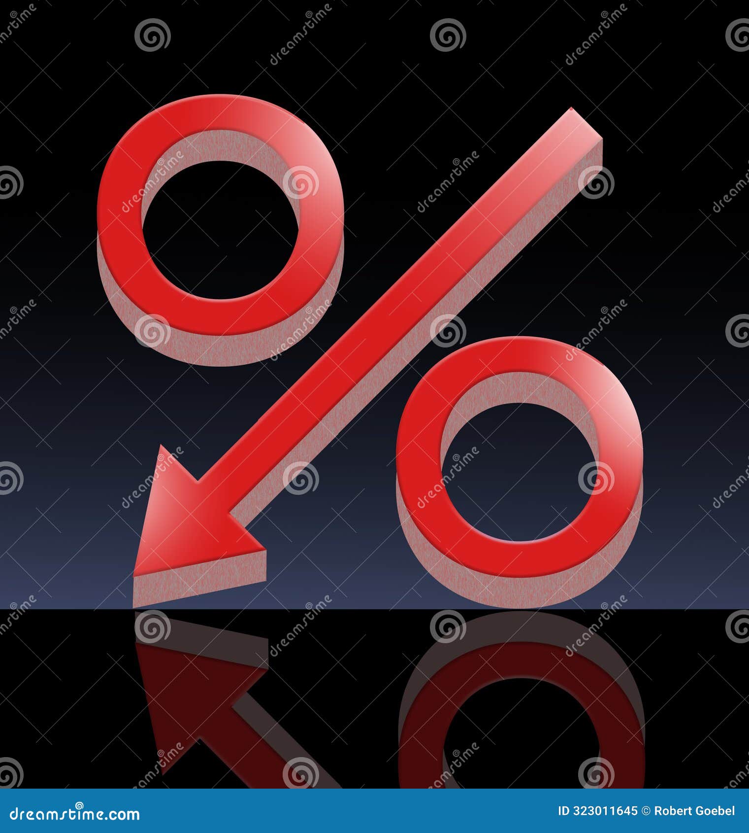 Interest Rates Going Down is Represented with a Percentage Symbol and ...
