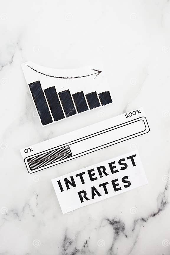 Interest Rates Going Down, Text with Graph Showing Stats Decreasing and ...