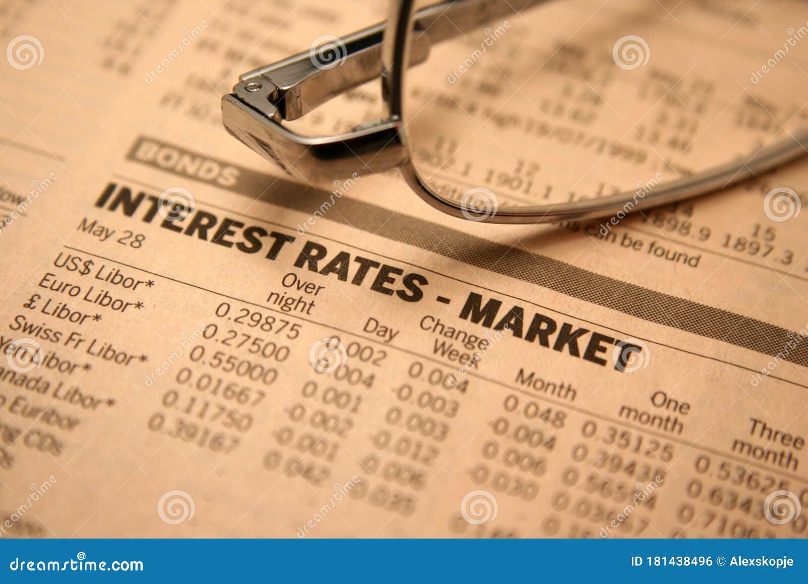Interest rates - market stock photo. Image of analysis - 181438496