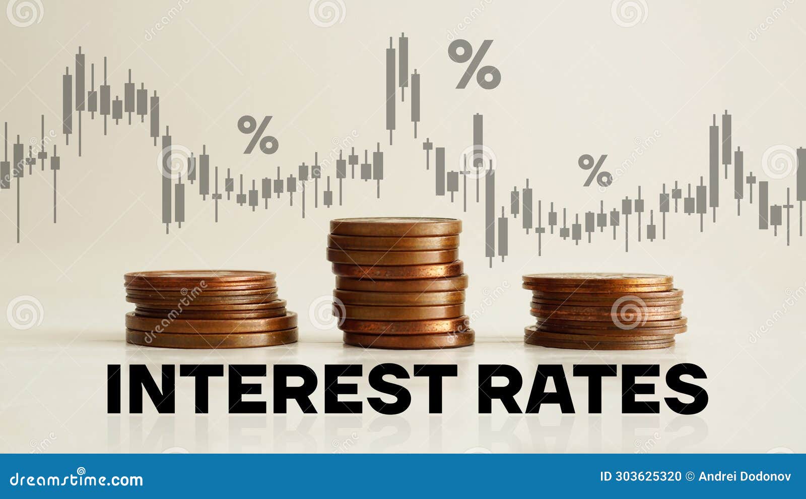 Interest Rates is Shown Using the Text Stock Photo - Image of saving ...