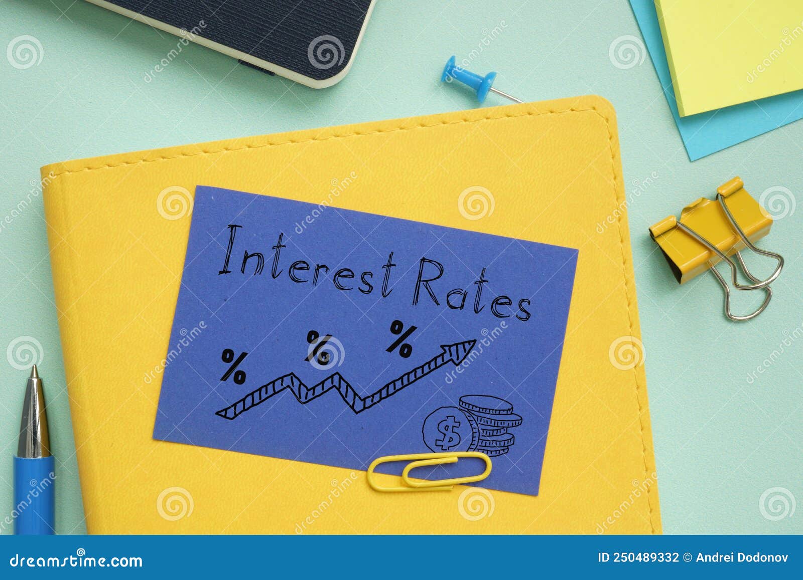 Interest Rates are Shown Using the Text Stock Photo - Image of mortgage ...