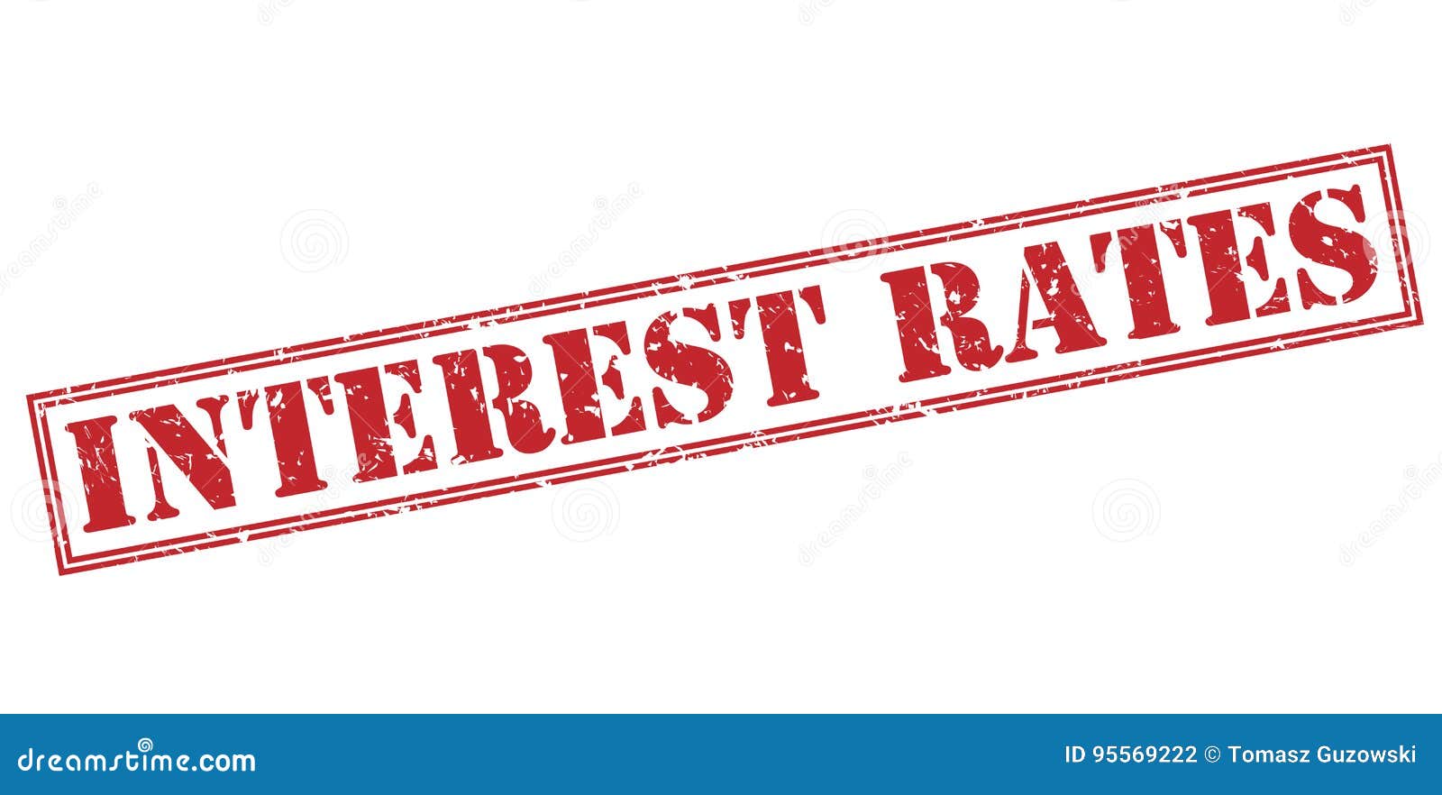 Interest rates stamp stock illustration. Illustration of white - 95569222