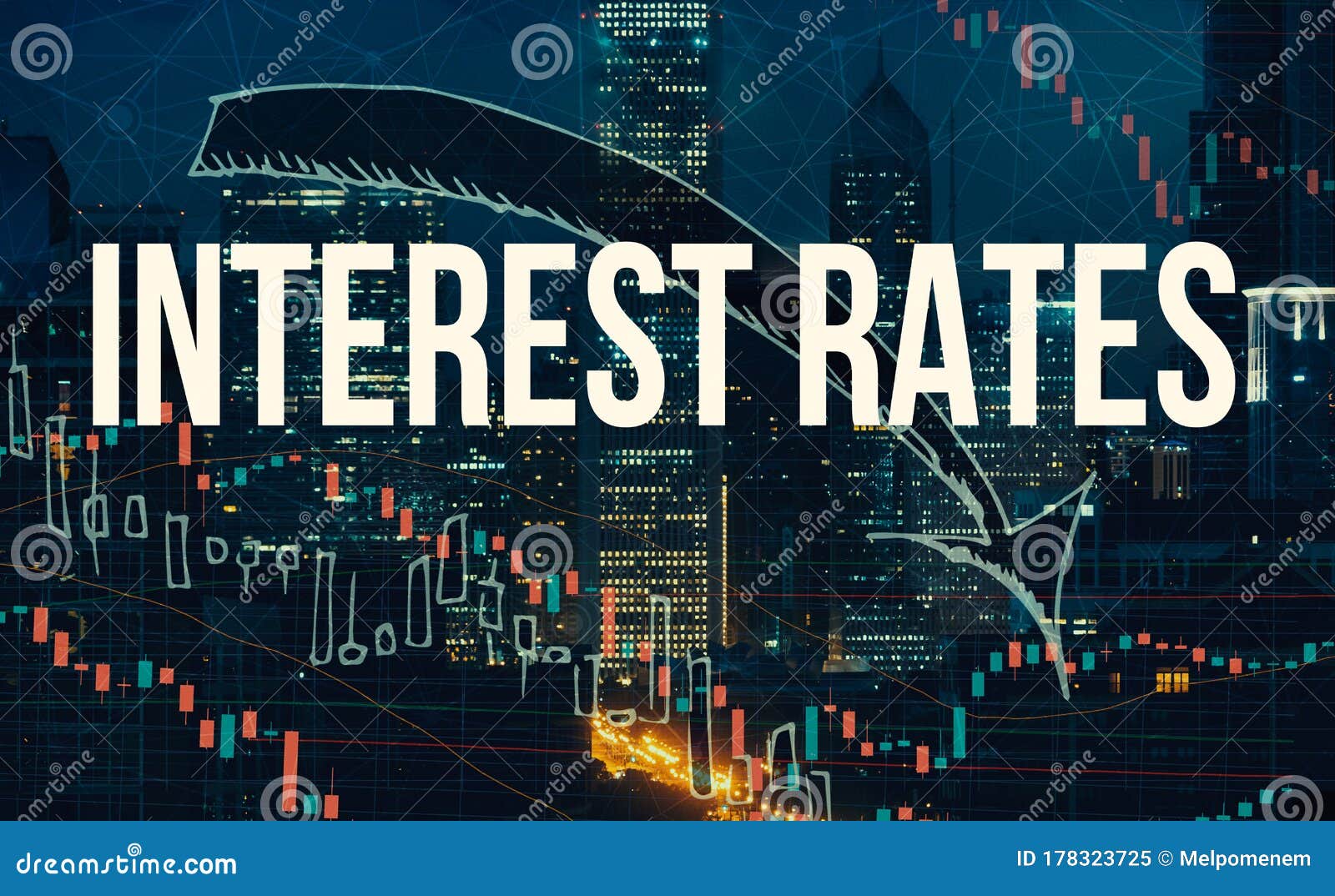 Interest Rates Theme with Chicago Skyscrapers Stock Image - Image of ...