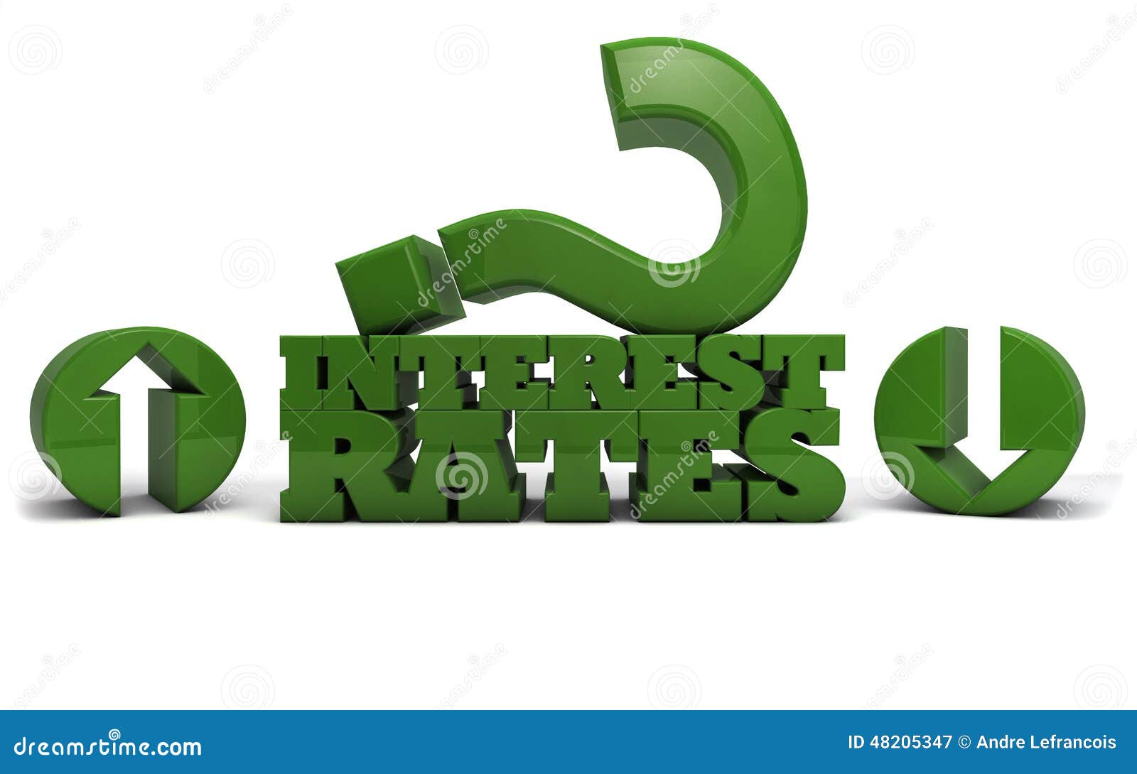 Interest rates up or down stock illustration. Illustration of question ...