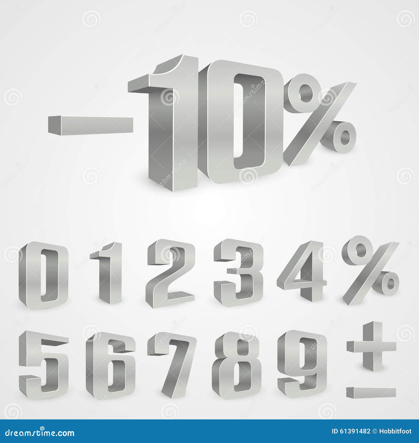 Interest Rebate Set Grey Numbers Stock Vector - Illustration of ...