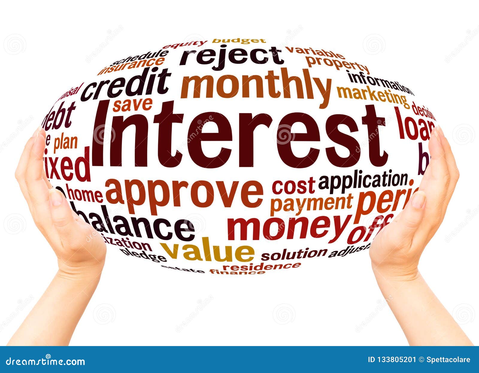Interest Word Cloud Hand Sphere Concept Stock Illustration ...