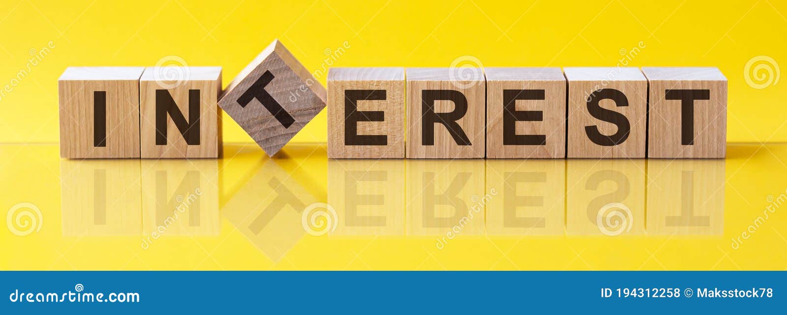 INTEREST Word Made with Building Blocks, Concept Stock Photo - Image of ...