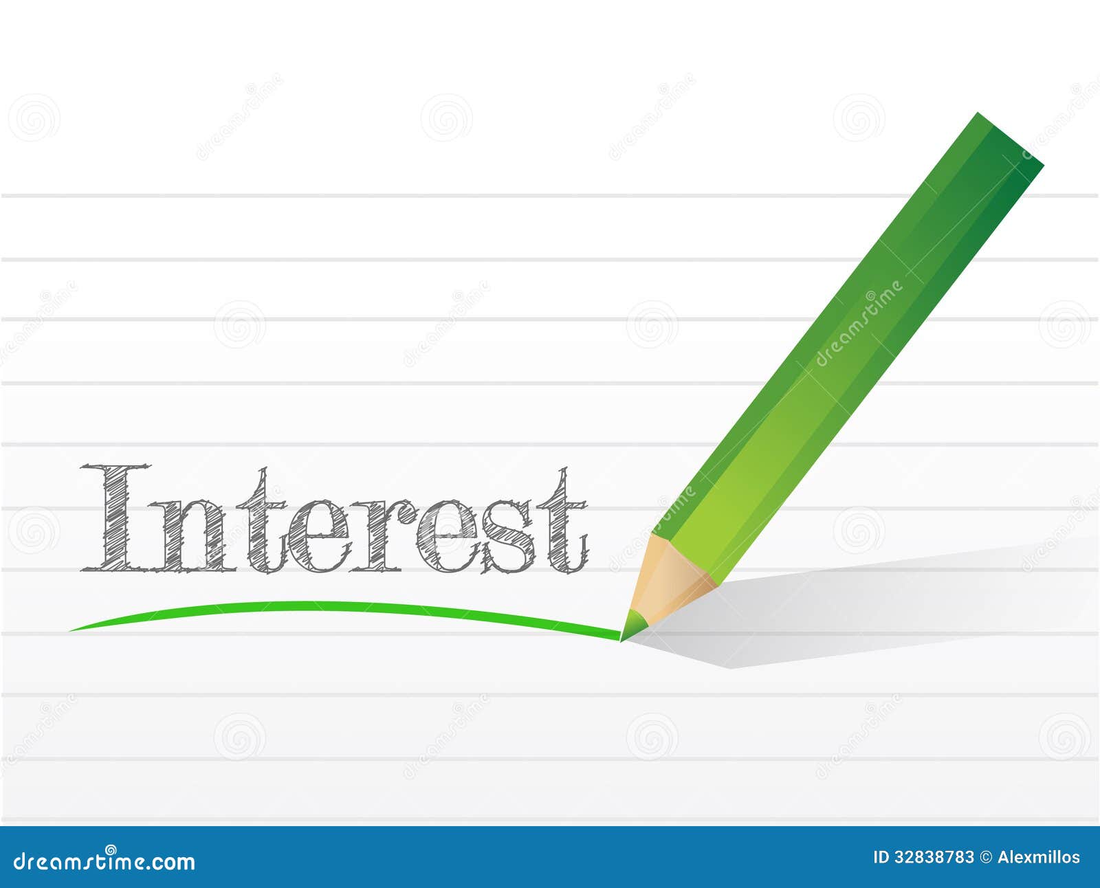 Interest Written on a Notepad Paper Stock Illustration - Illustration ...