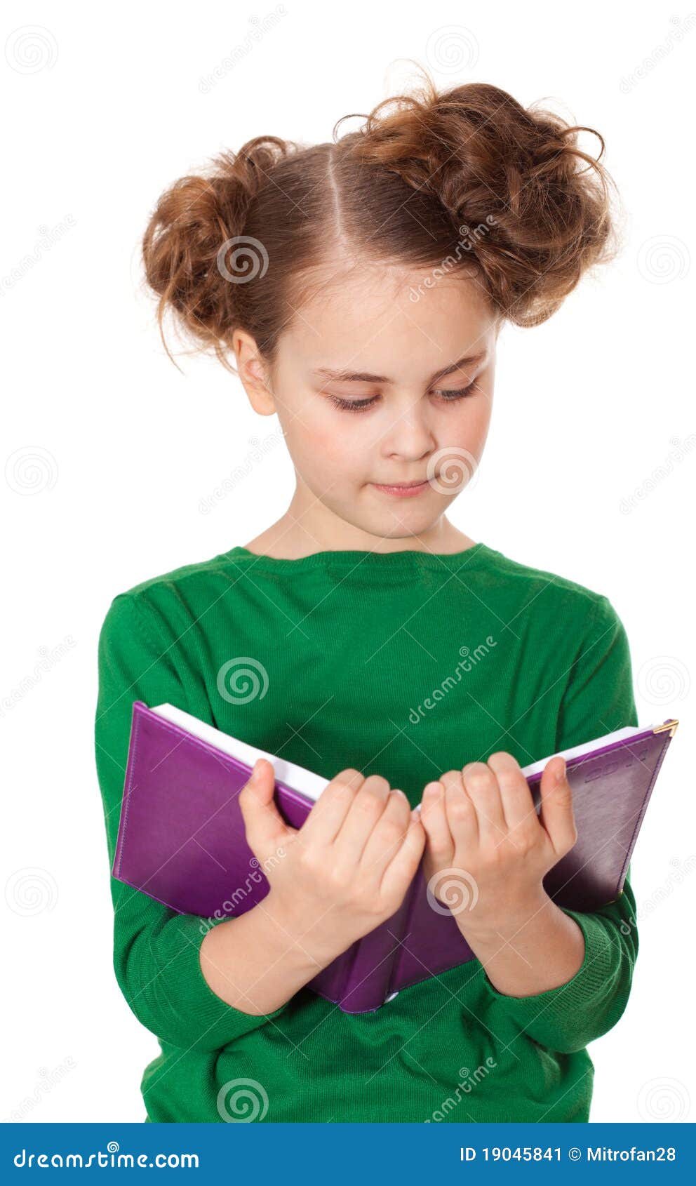 Interested Girl Reading Book Stock Image - Image of open, schooler ...