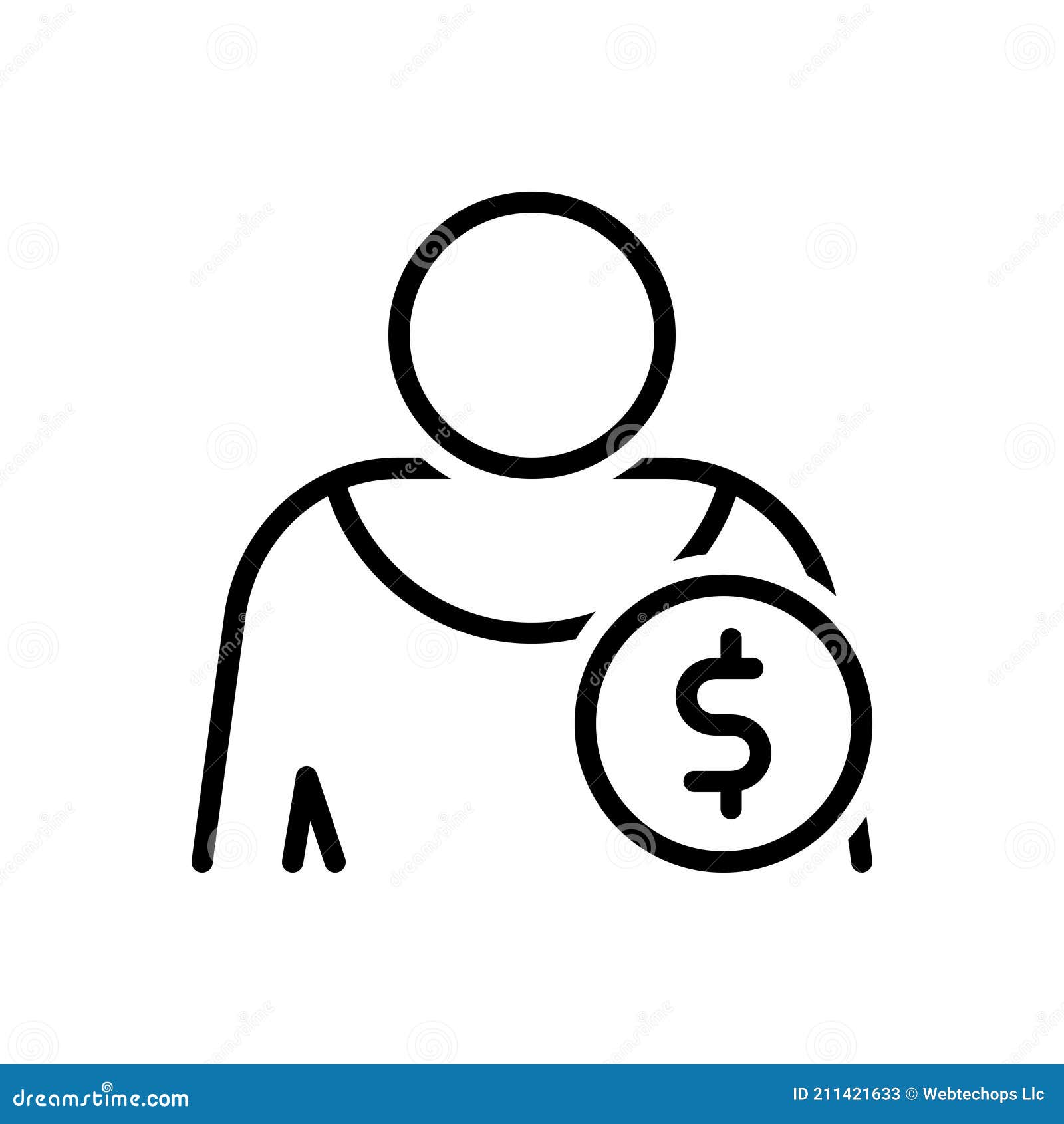 Black Line Icon for Interested, Curious and Money Stock Vector ...