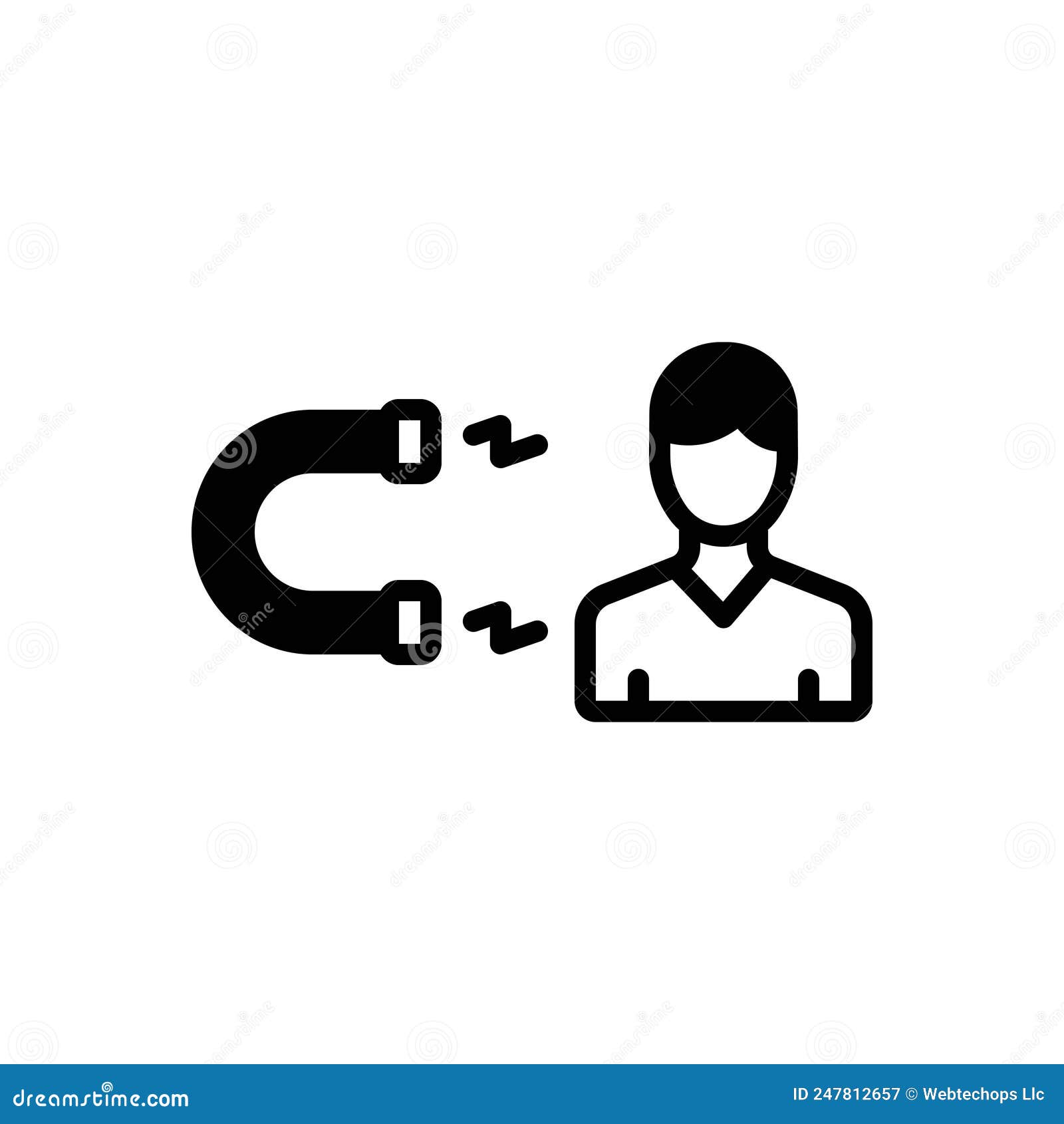 Black Solid Icon for Interested, Magnet and Attract Stock Vector ...