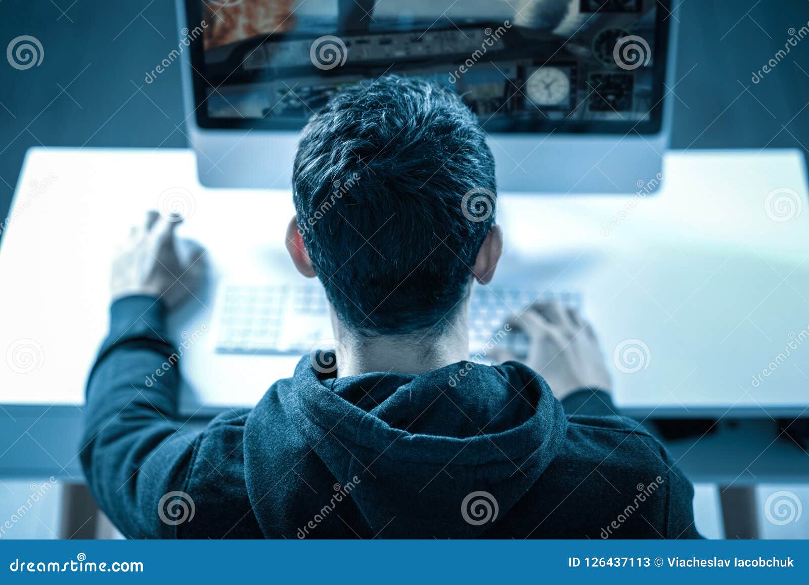 Interested Young Man Testing New Computer Game Stock Image - Image of ...