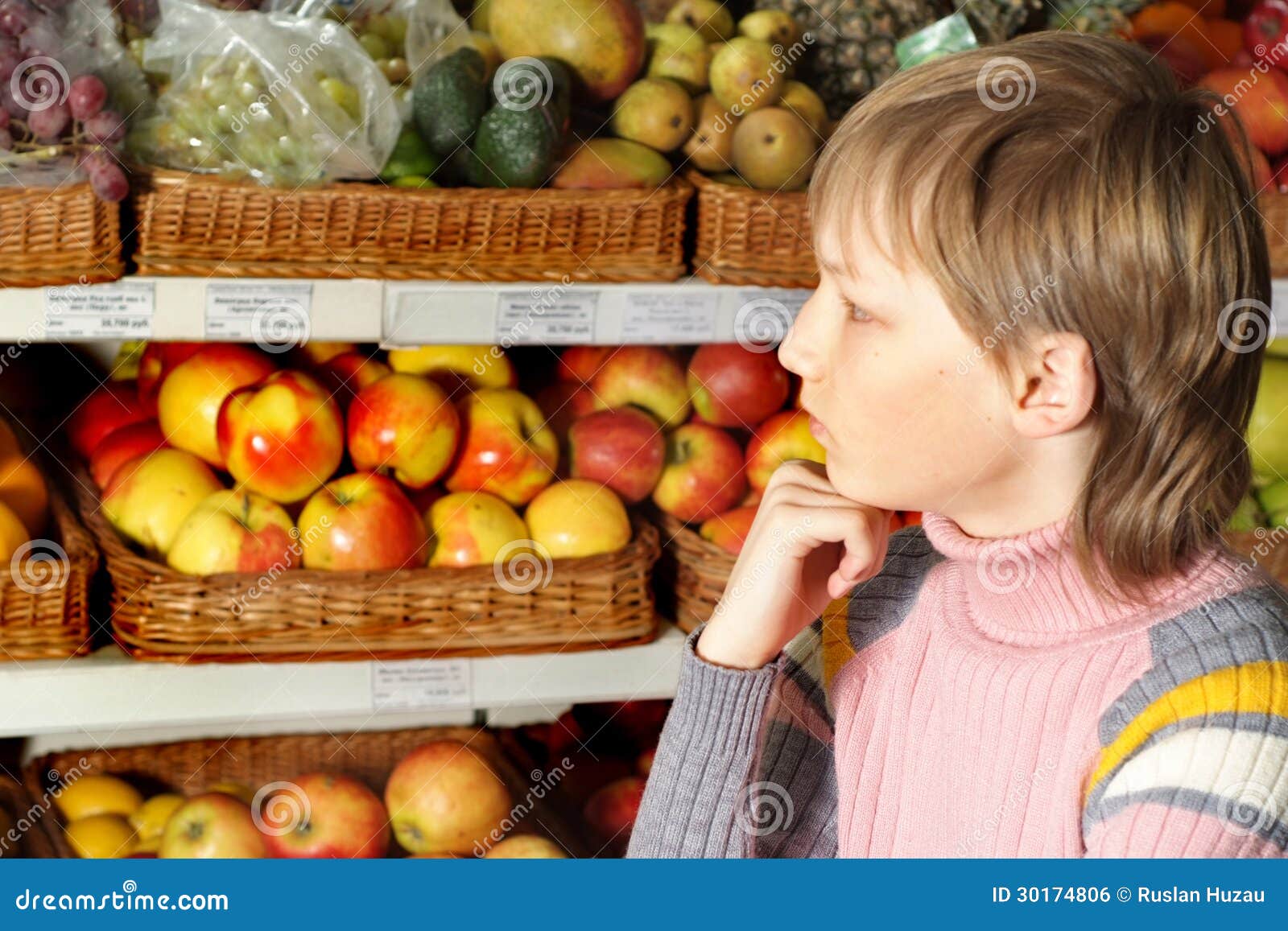 Interesting Boy in the Store Stock Photo - Image of food, caucasian ...