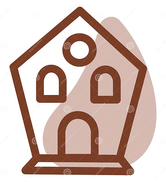 Interesting Brown Building, Icon Stock Vector - Illustration of wooden ...