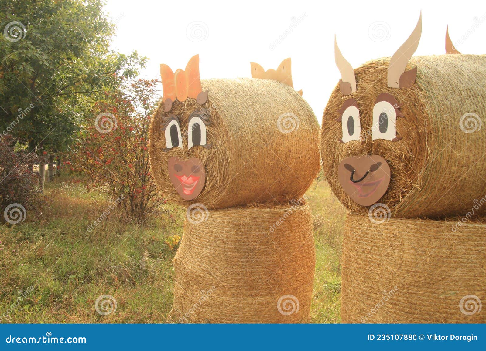 Craft from rolls of hay. stock photo. Image of sculpting - 235107880