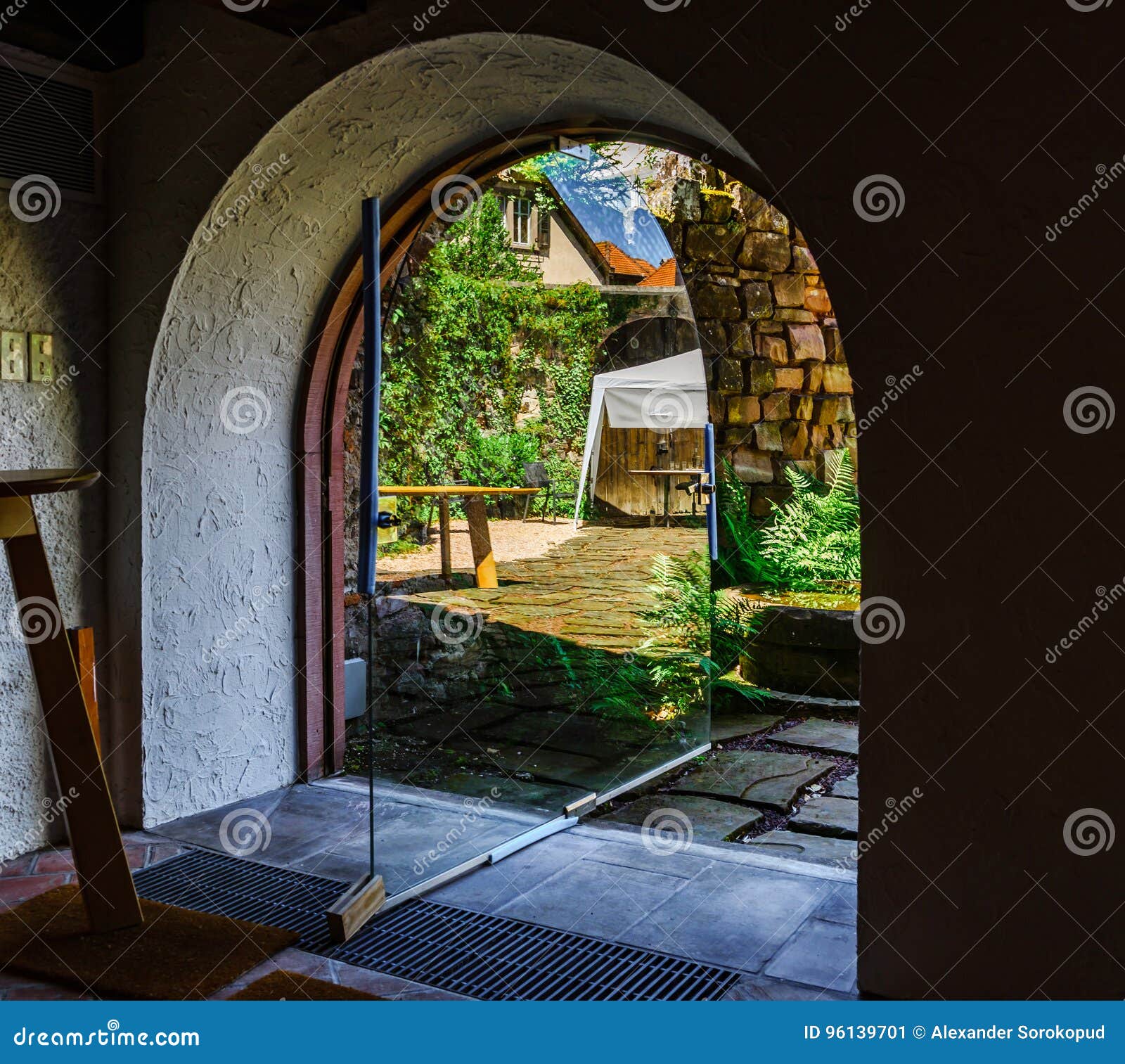Interesting Door Produced from only One Glass Stock Image - Image of ...