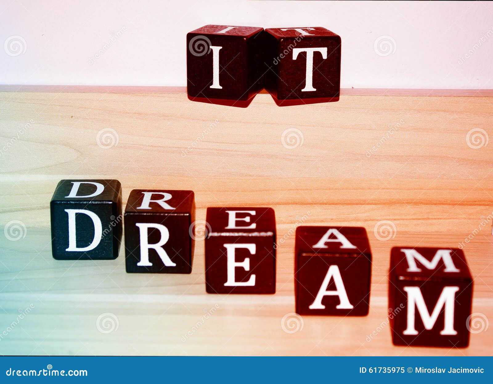 Interesting Dream it Note with Colors Stock Image - Image of dices ...