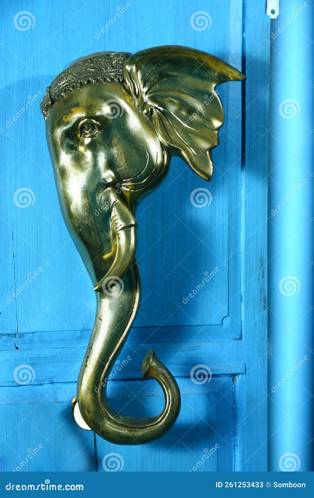 The Interesting Elephant Door Handle Stock Image - Image of elephant ...
