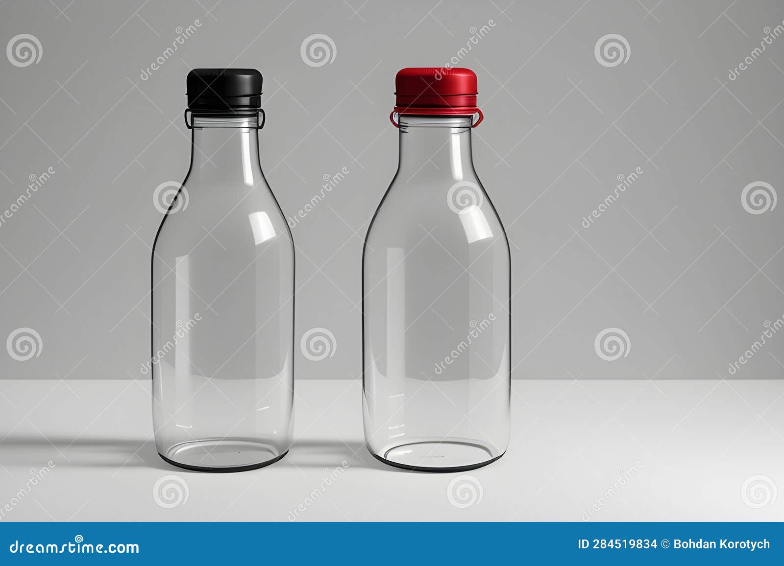 Interesting Empty Bottles on a Simple Background. Stock Illustration ...