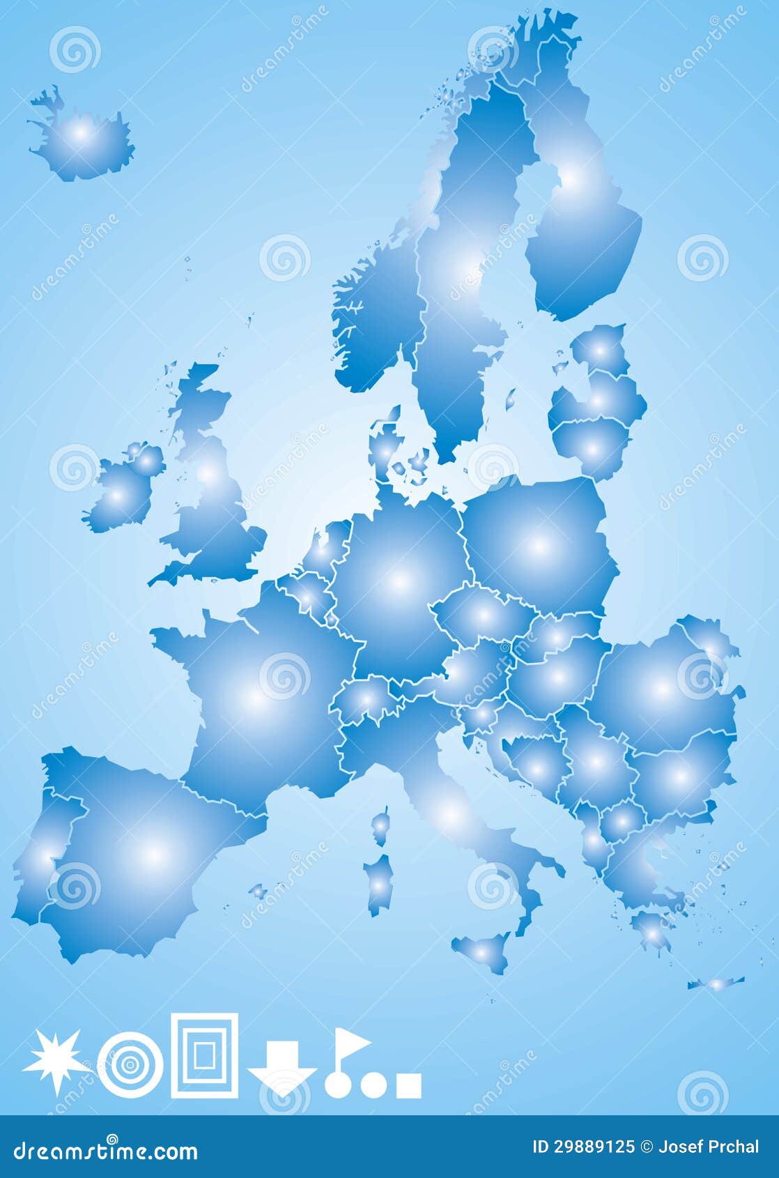 Europe map stock vector. Illustration of political, ellipse - 29889125