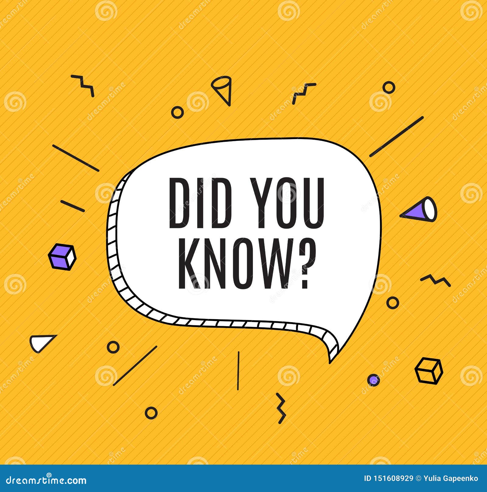 Did You Know Question Text Message Bubble, Concept Background Stock ...
