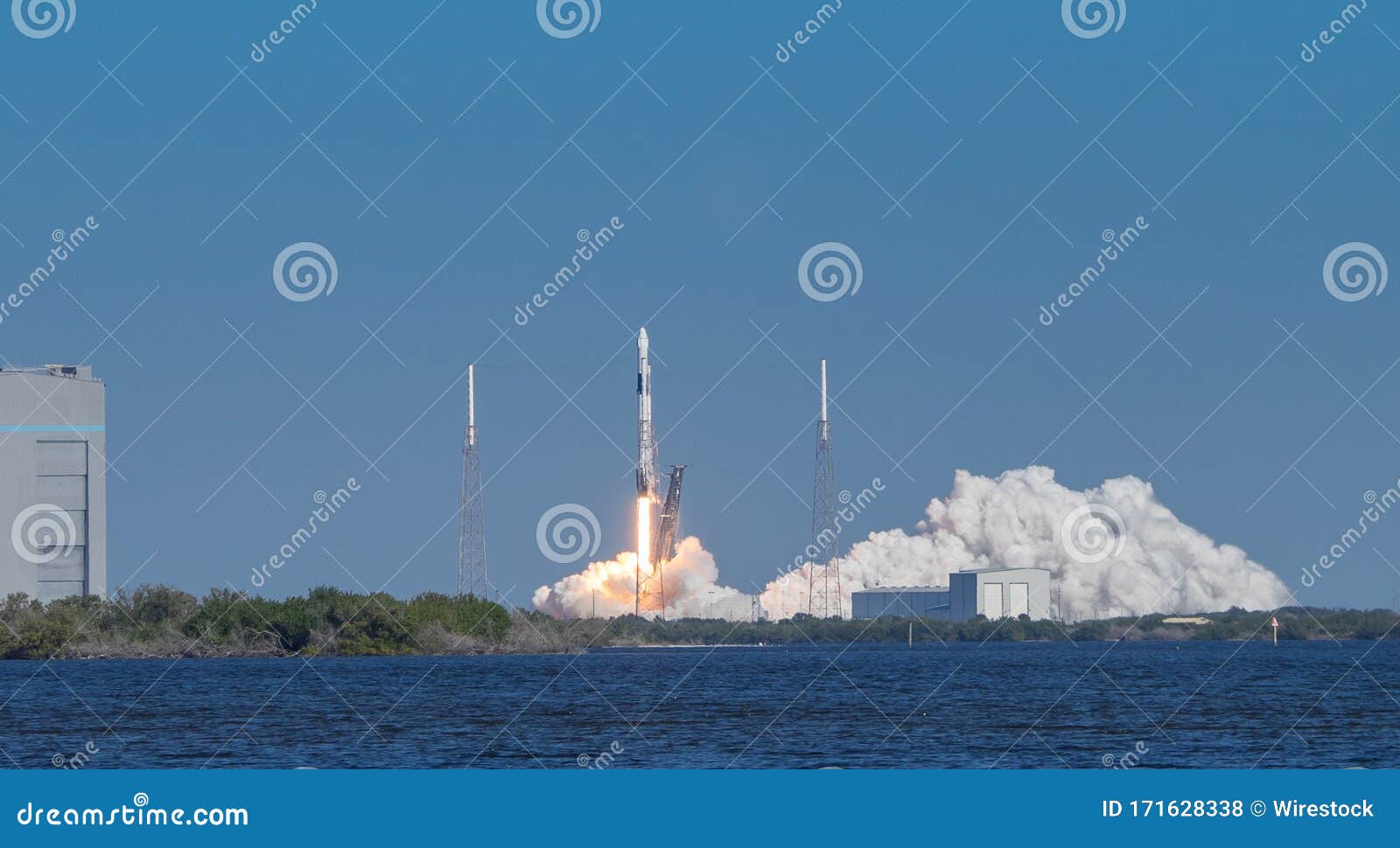 Interesting Fiery Scenery of a New Rocket at the Air Force Station ...