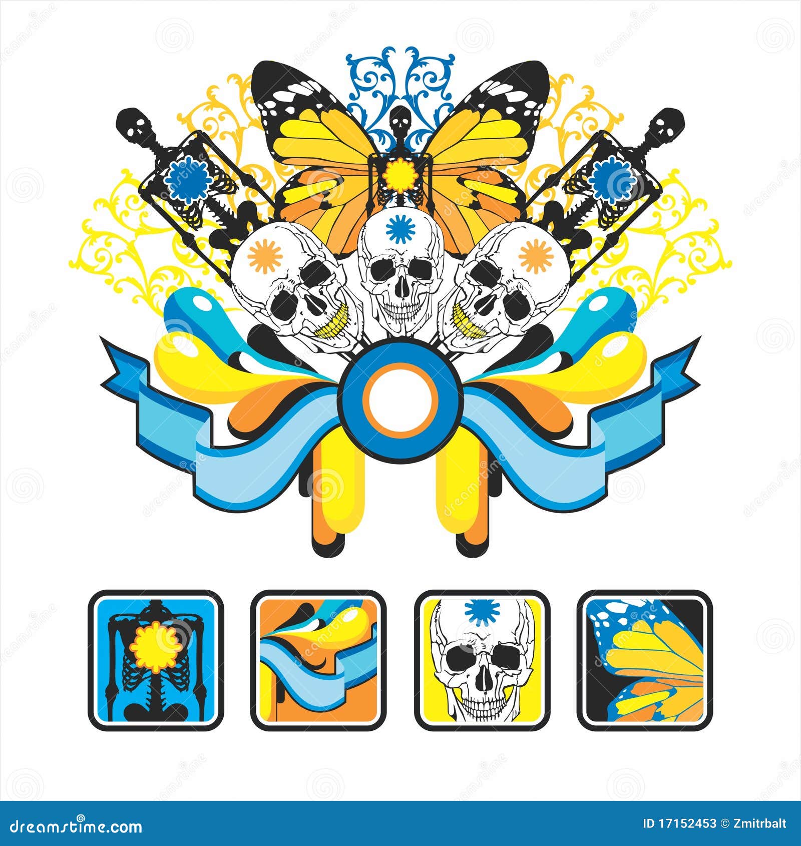 Interesting Icons and Composition with Wings Stock Vector ...