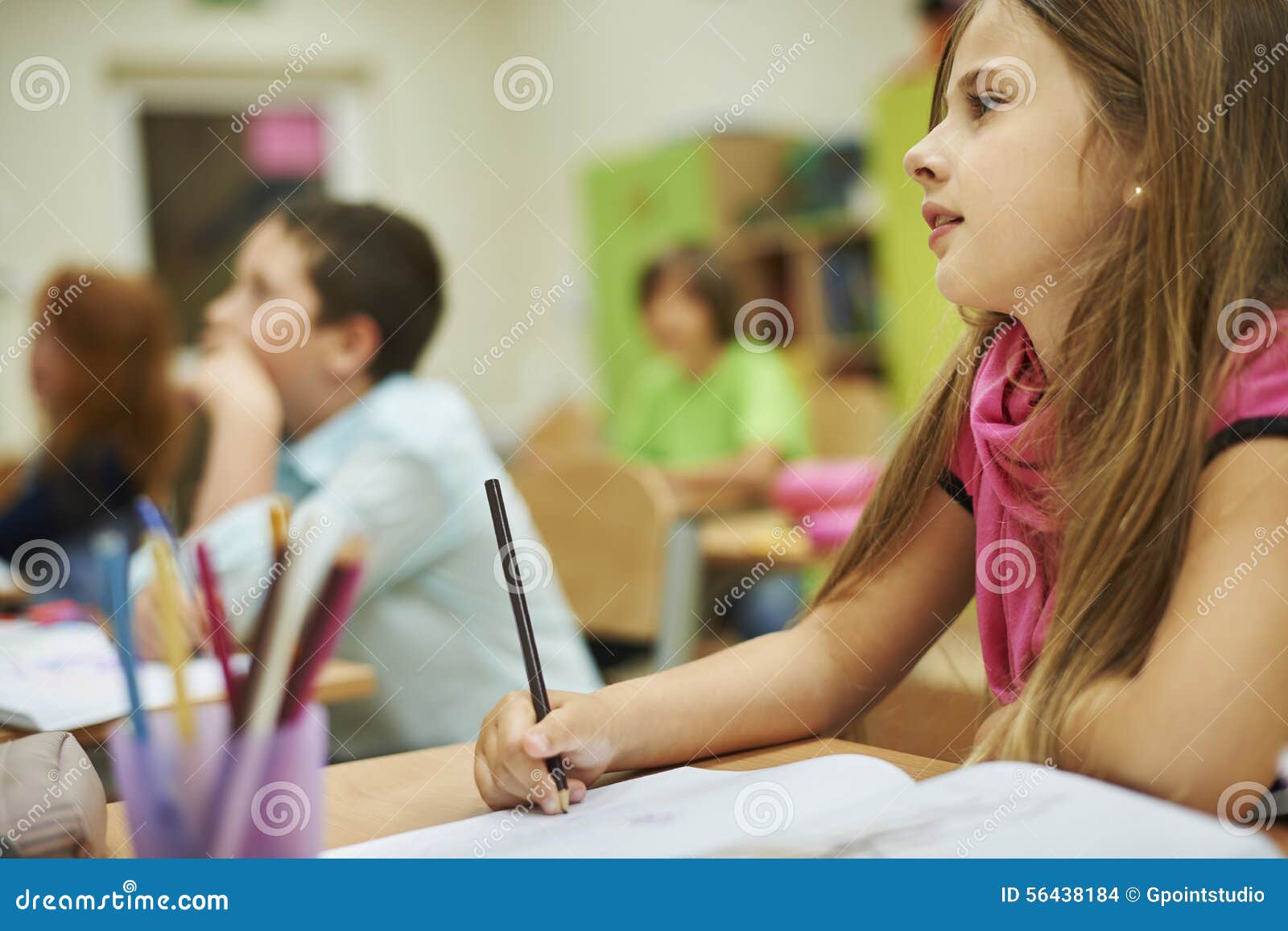 During the Interesting Lesson Stock Photo - Image of elementary ...