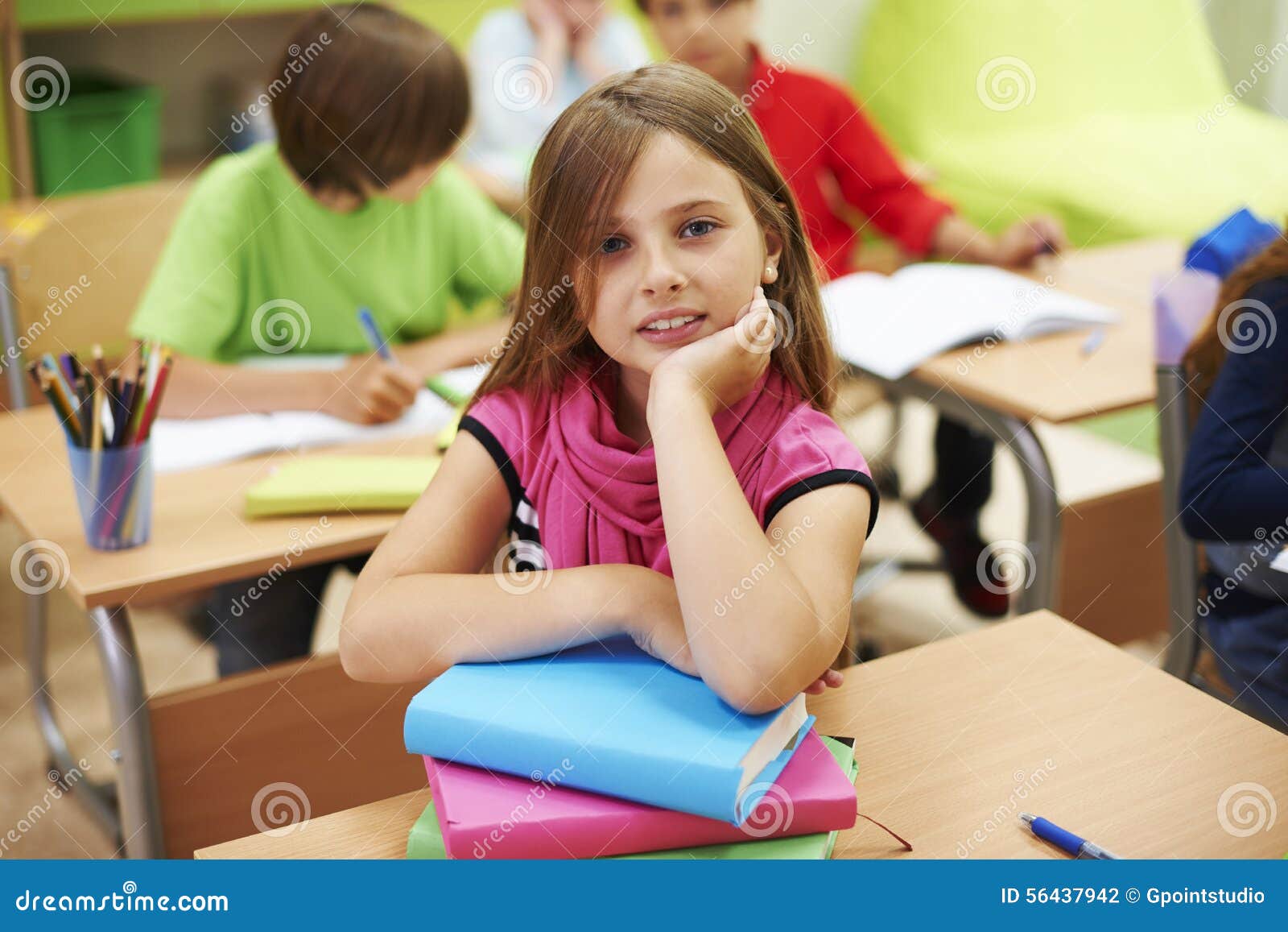 During the Interesting Lesson Stock Photo - Image of cheerful, camera ...