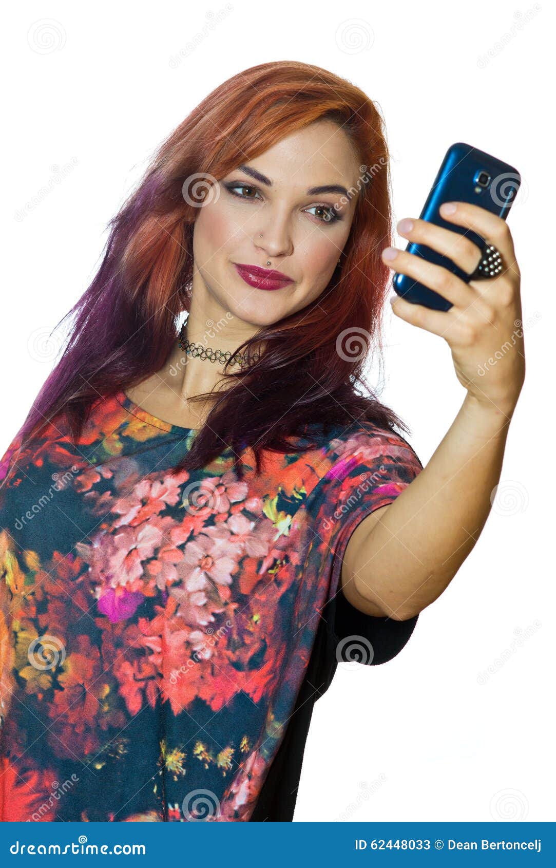 Interesting Looking Girl Making Selfie Stock Image - Image of face ...