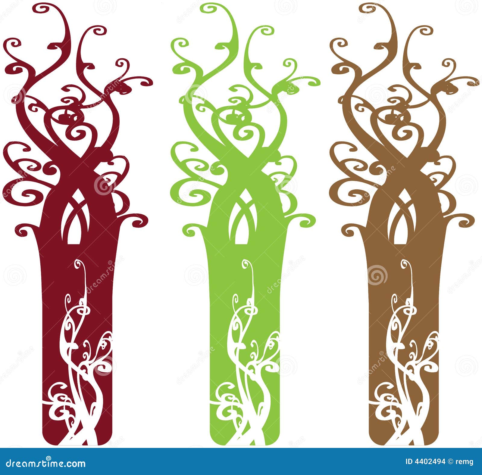 Interesting Ornate Tree Design Elements Stock Illustration ...