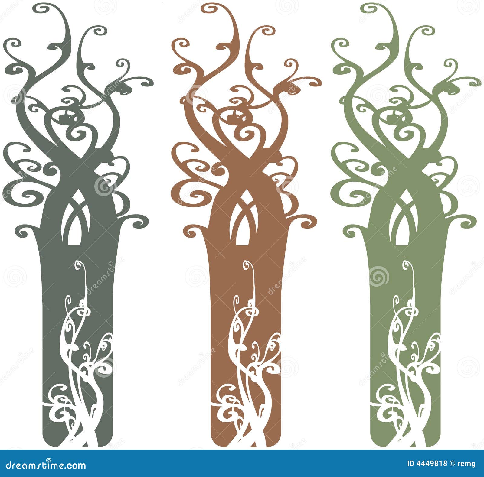 Interesting Ornate Tree Design Elements Illustrati Stock Illustration ...