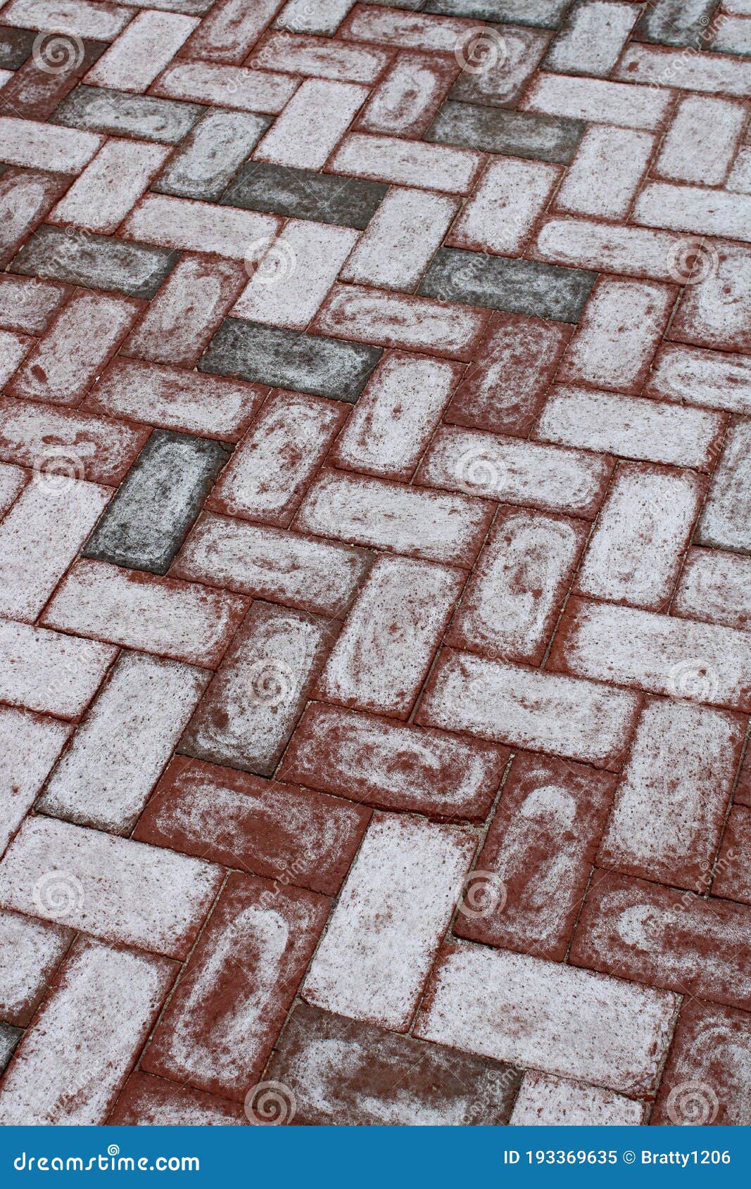 Interesting Pattern and Texture of Red and Gray White Washed Bricks ...