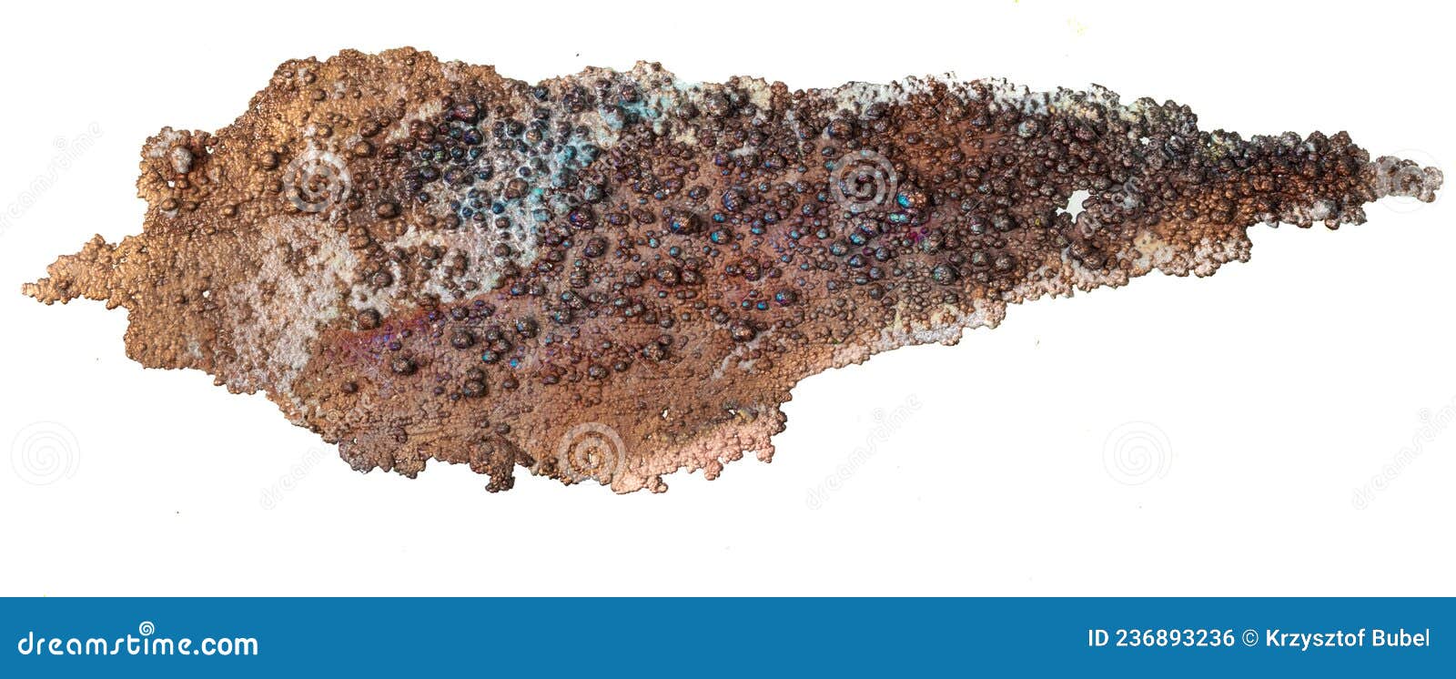 An Interesting Piece of Copper on a White Isolated Background Stock ...