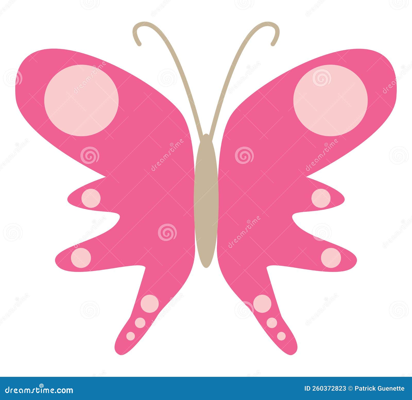 Interesting Pink Butterfly, Icon Stock Vector - Illustration of summer ...