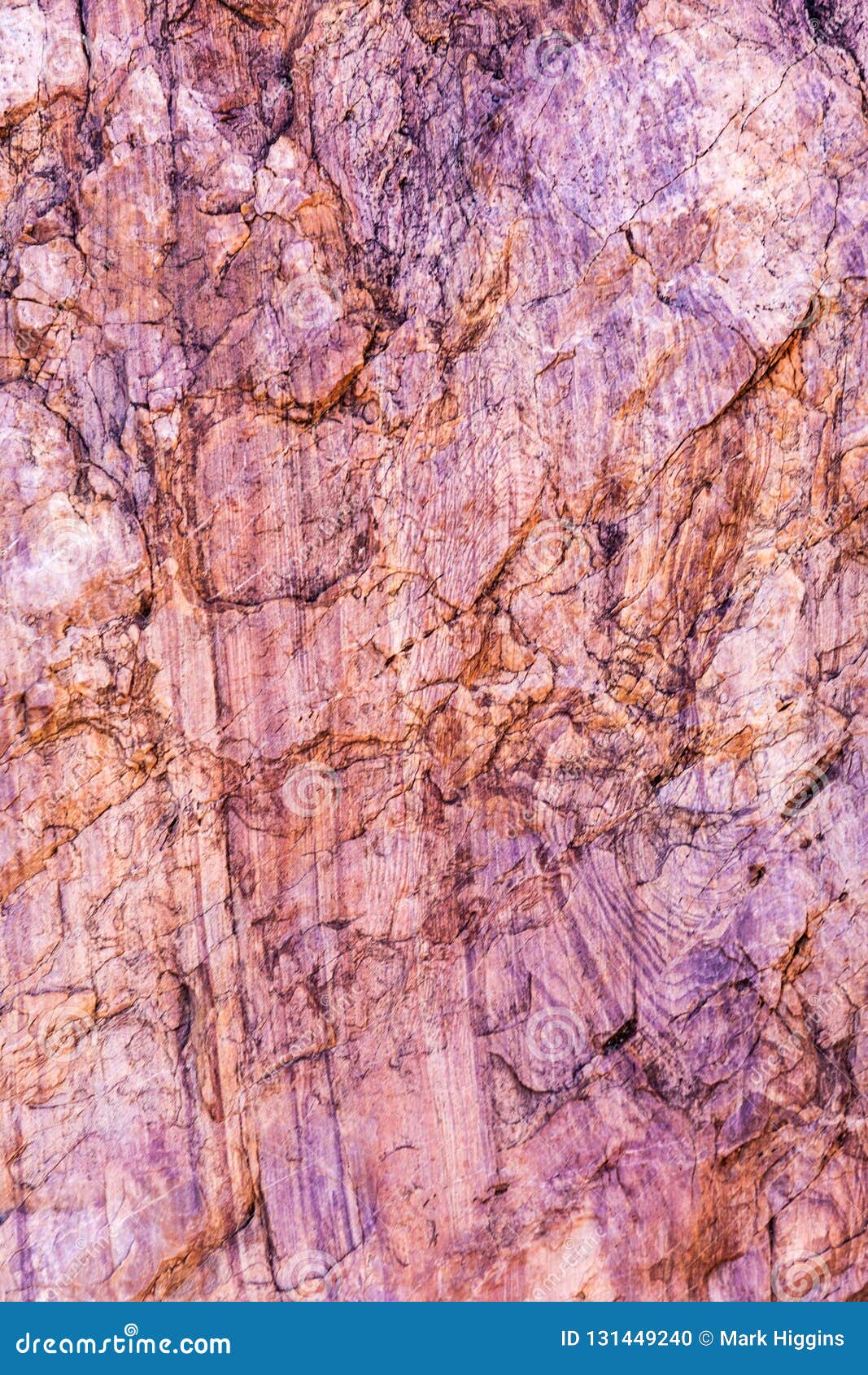 Interesting Pink Rock Face with Patterns Stock Photo - Image of element ...