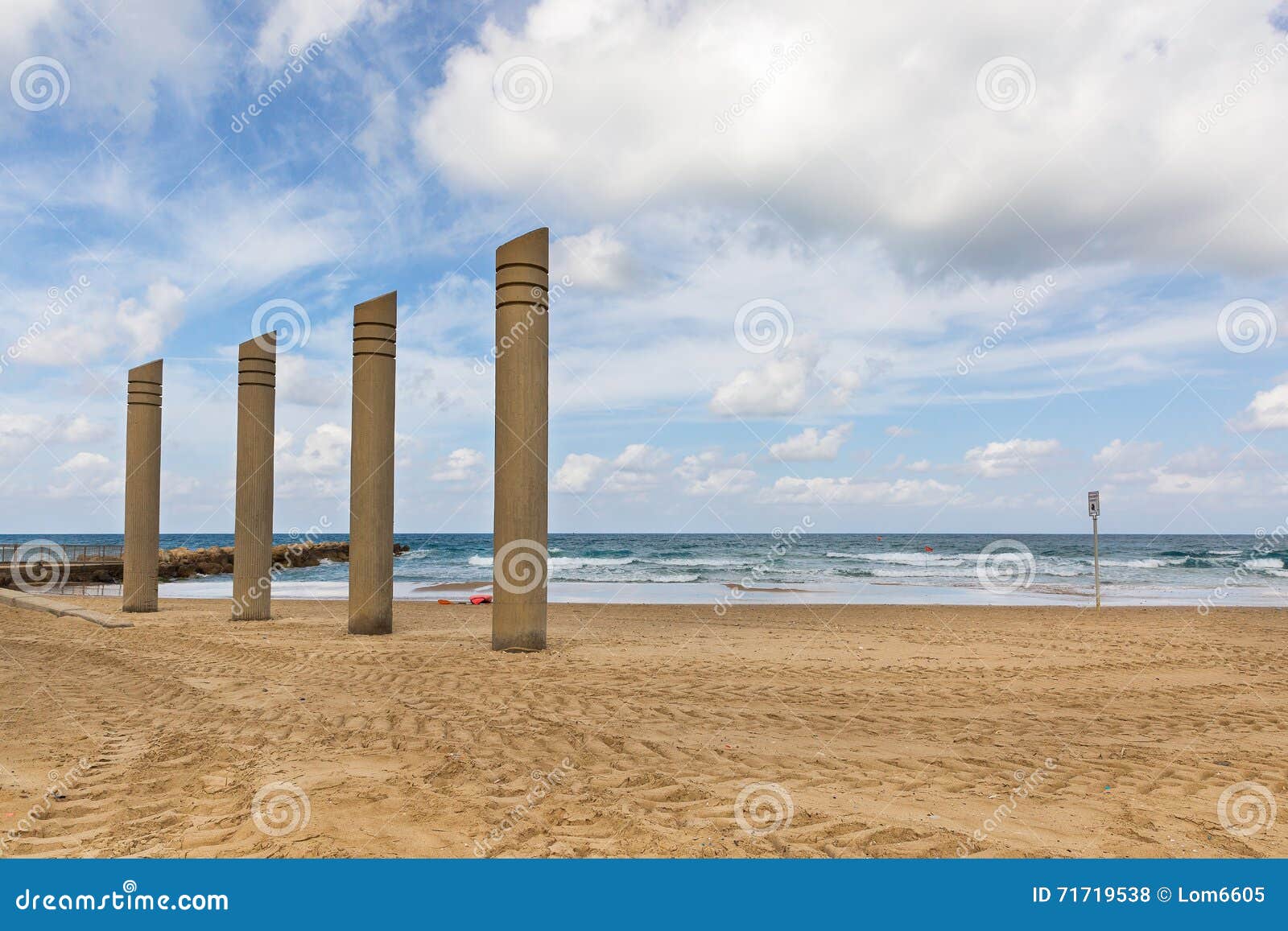 Interesting Posts on the Beach Stock Photo - Image of landscape, summer ...