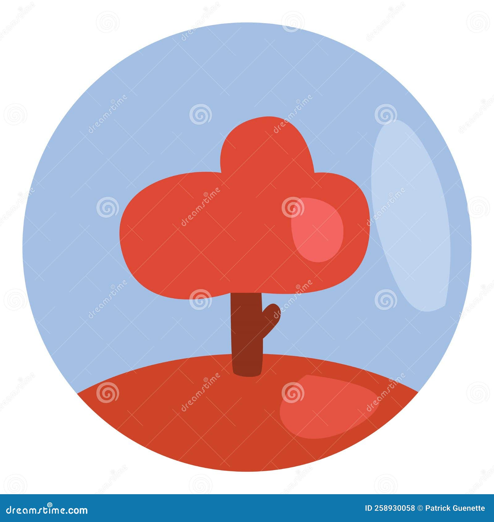 Interesting red tree, icon stock vector. Illustration of design - 258930058