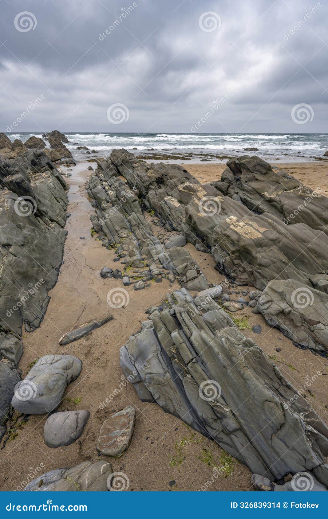 Interesting Rock Formations on Cornwall Beaches Stock Photo - Image of ...