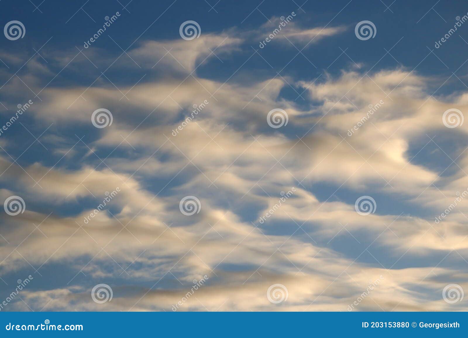 Interesting Shapes of Wispy Clouds in Blue Sky Stock Photo - Image of ...